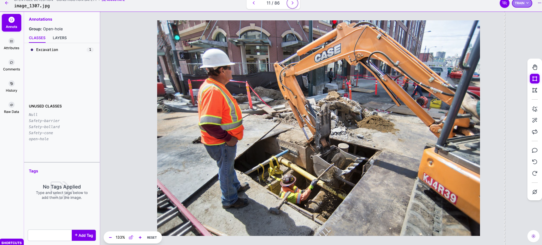Construction Safety - Open hole / Excavation Detection Object Detection Dataset and Pre-Trained ...